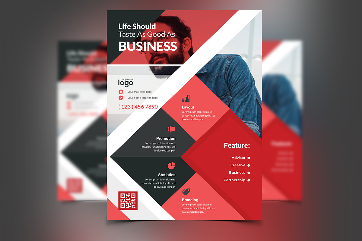 Red and Black Creative Flyer Design, a Flyer Template by ZAAS