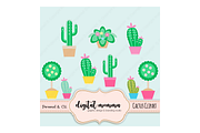 Cute Cactus, Topiary Clipart Set, an Illustration by Digital Momma