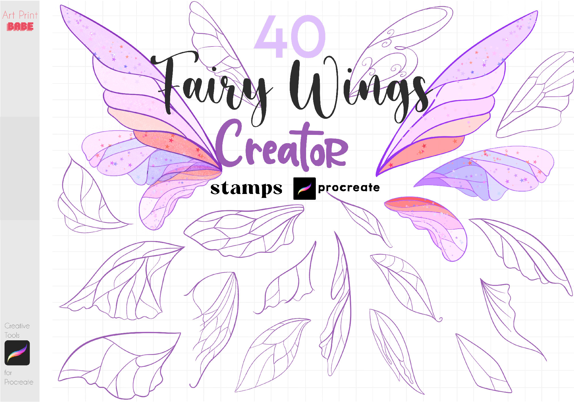 Procreate Fairy Wings Creator Stamps