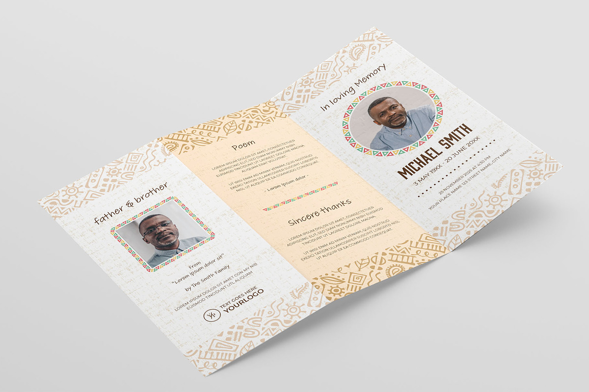 African Funeral Program Template, a Flyer Template by BrandPacks