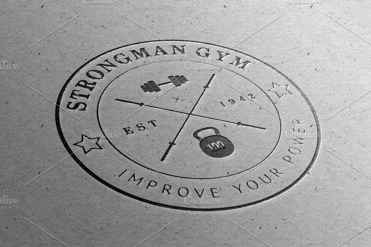 Set of vintage gym logos, a Branding & Logo Template by AkimD
