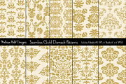 Seamless Gold Damask Patterns, a Pattern Graphic by Melissa Held Designs