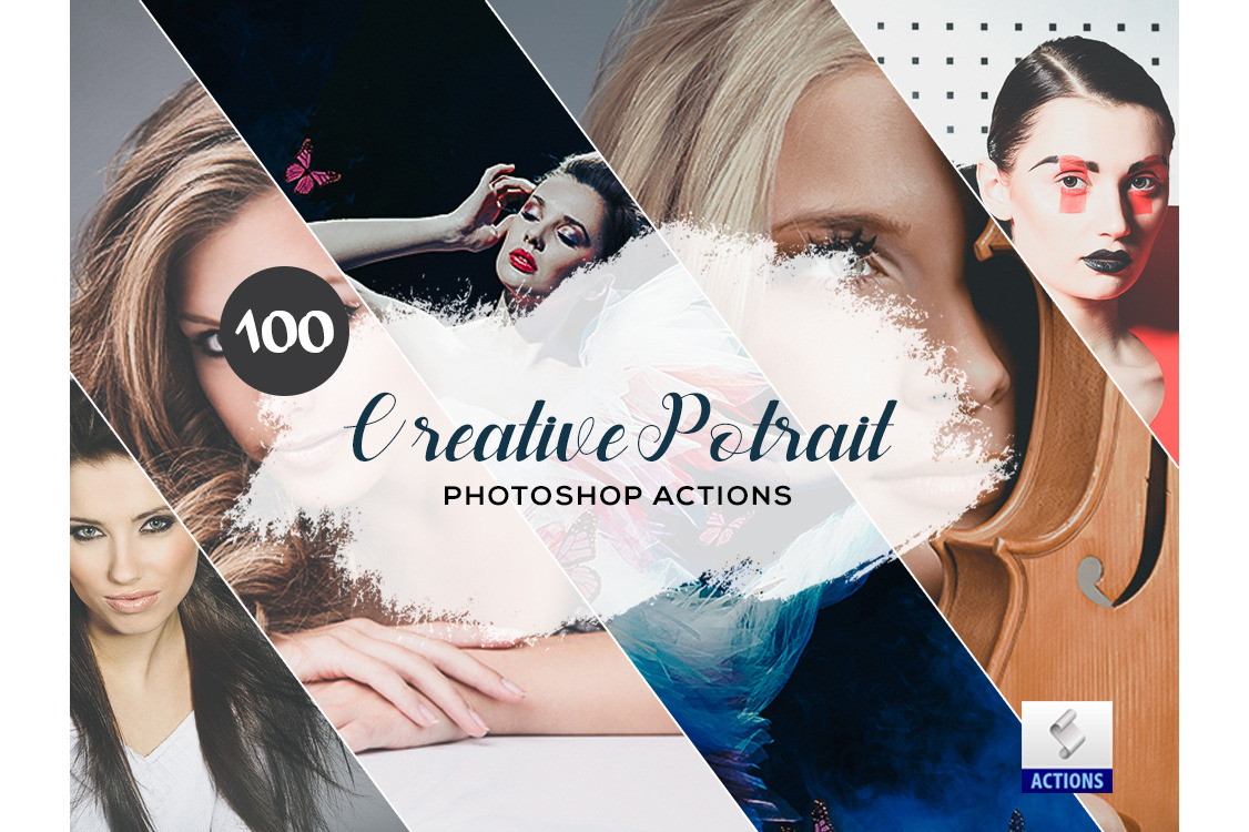 100 Creative Potrait Photoshop Actio, a Brushes & More by DreamColor ...