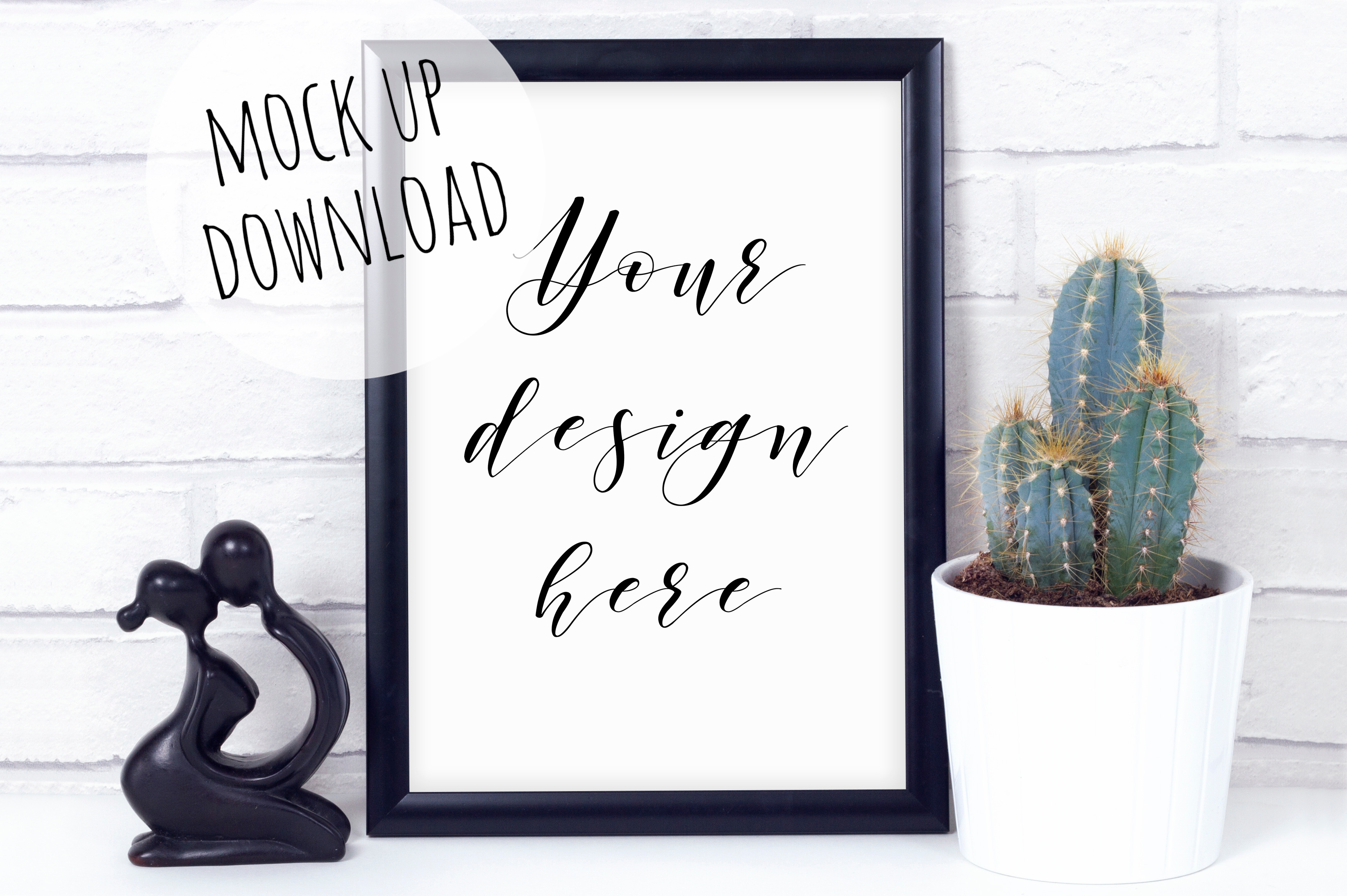 Black Frame Mock Up Styled Photo, a Print Template by Pixomize