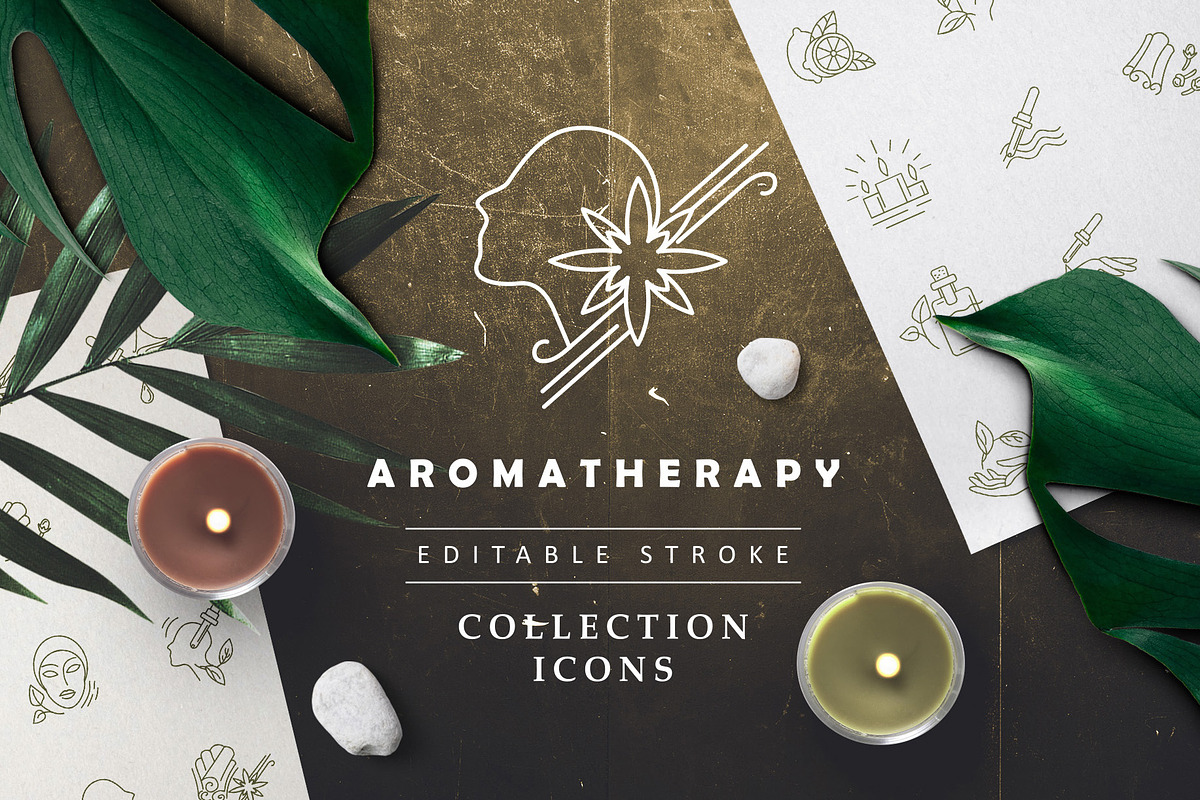 Aromatherapy icons and logos, a Healthcare Illustration by Merfin
