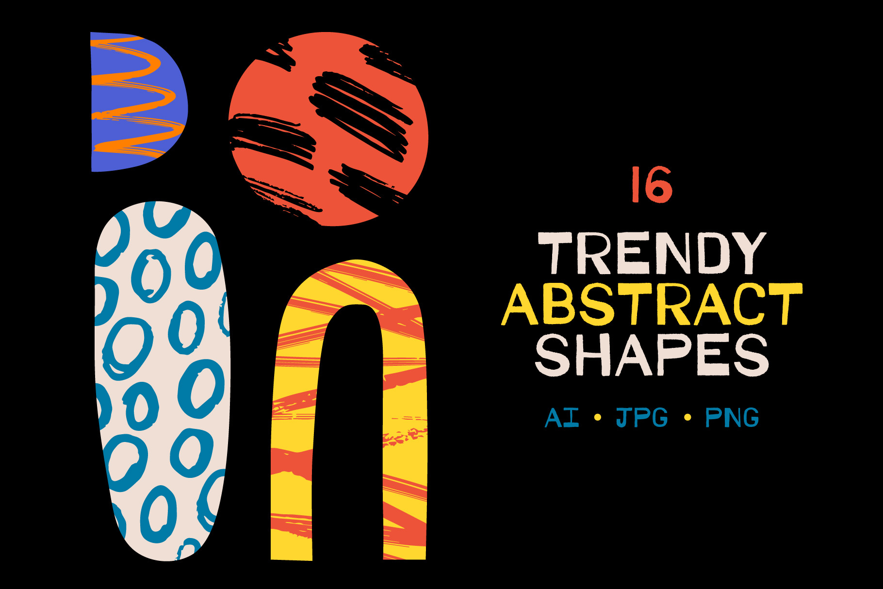 Trendy Abstract Color Shapes Vol. 1, a Decorative Illustration by ...