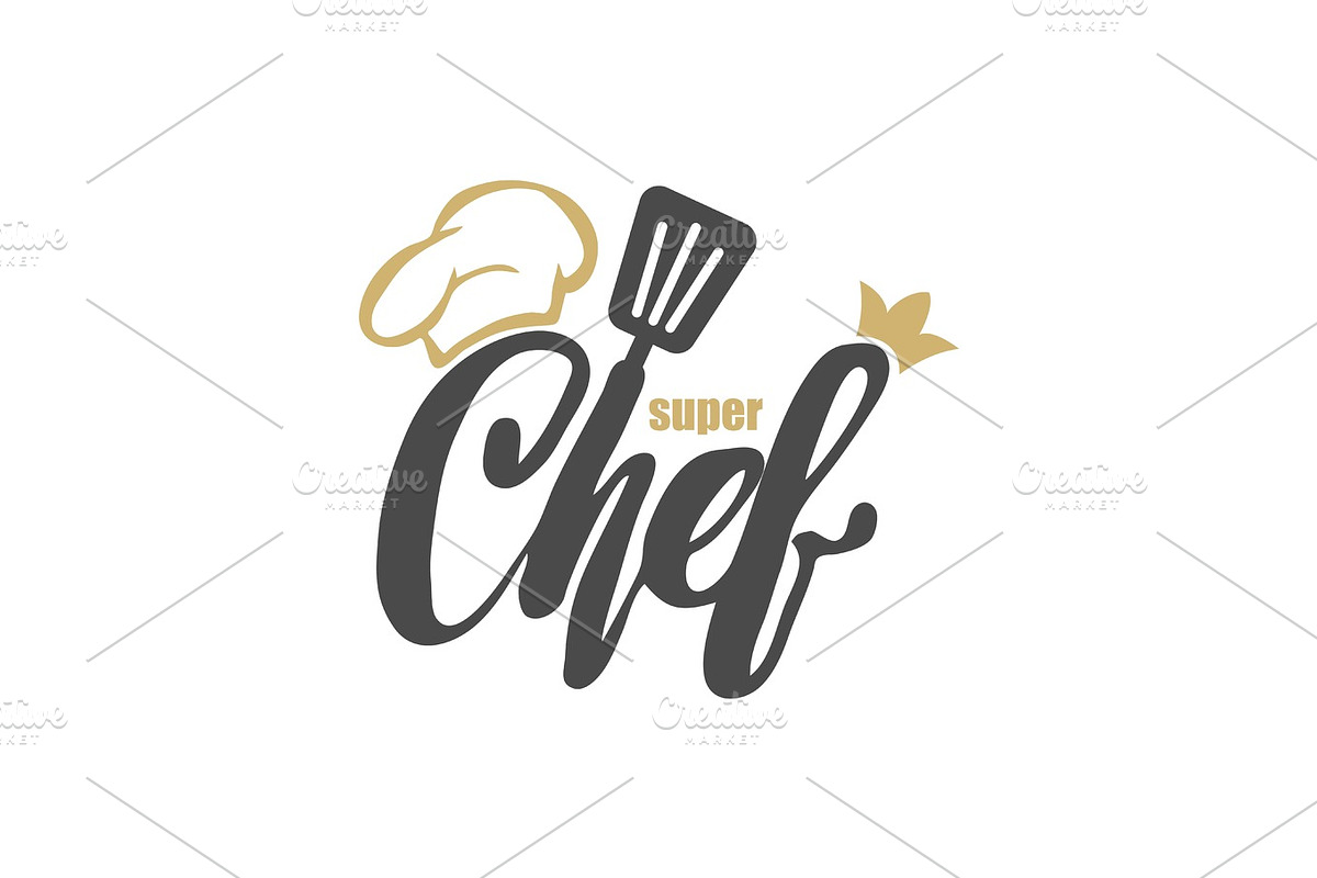 Chef logo. Lettering Hand lettering with a cap chef. Symbol icon logo ...