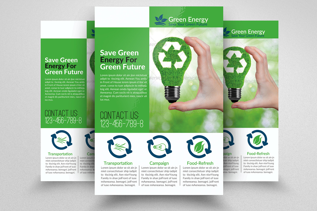 Green Energy Flyer Template, a Flyer Template by Business Flyers