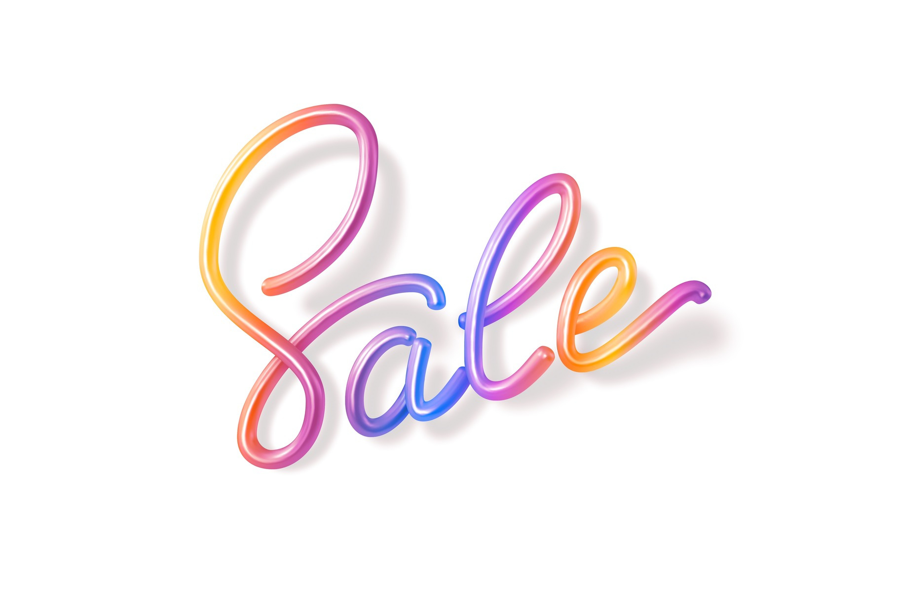 Realistic Sale sign, 3D calligraphy. | Decorative Illustrations ...