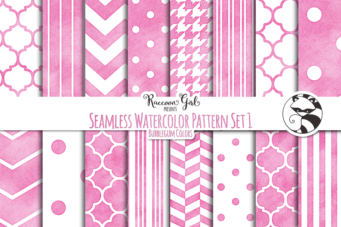 Seamless Watercolor Patterns #1 bg, a Pattern Graphic by RaccoonGirl Design