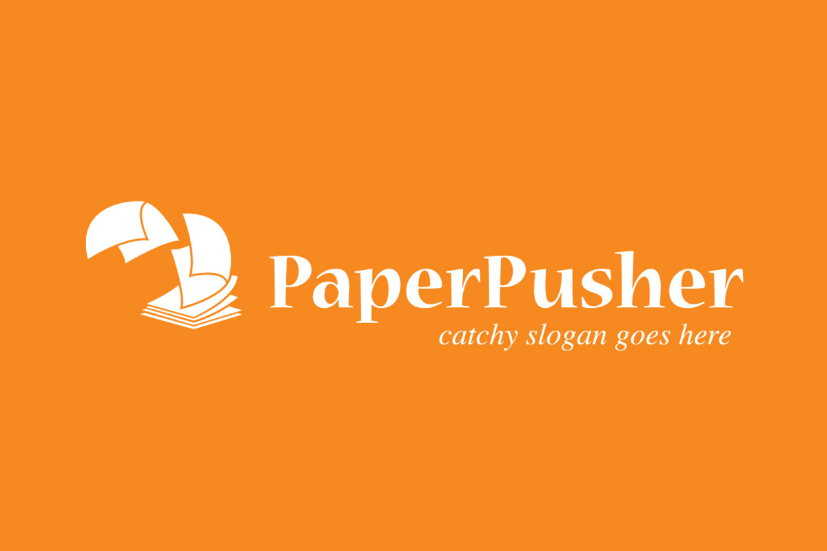 Paper Pusher Logo, a Branding & Logo Template by aaron robertson design