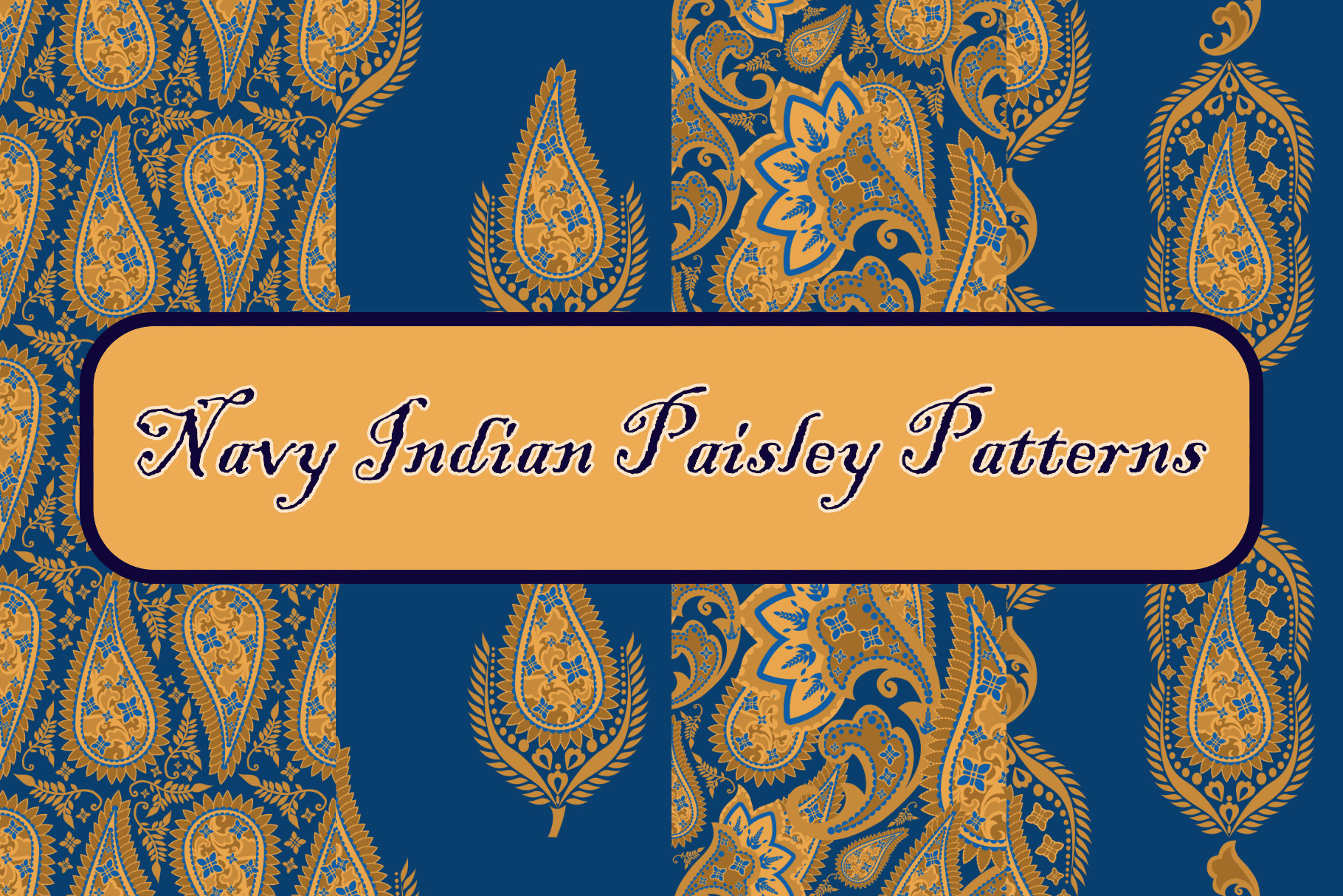 Navy Indian Paisley patterns