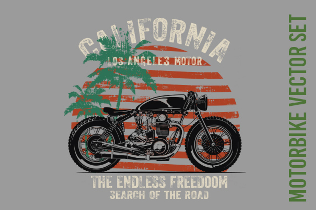 American cafe racer print set, a Decorative Illustration by swsctn ...