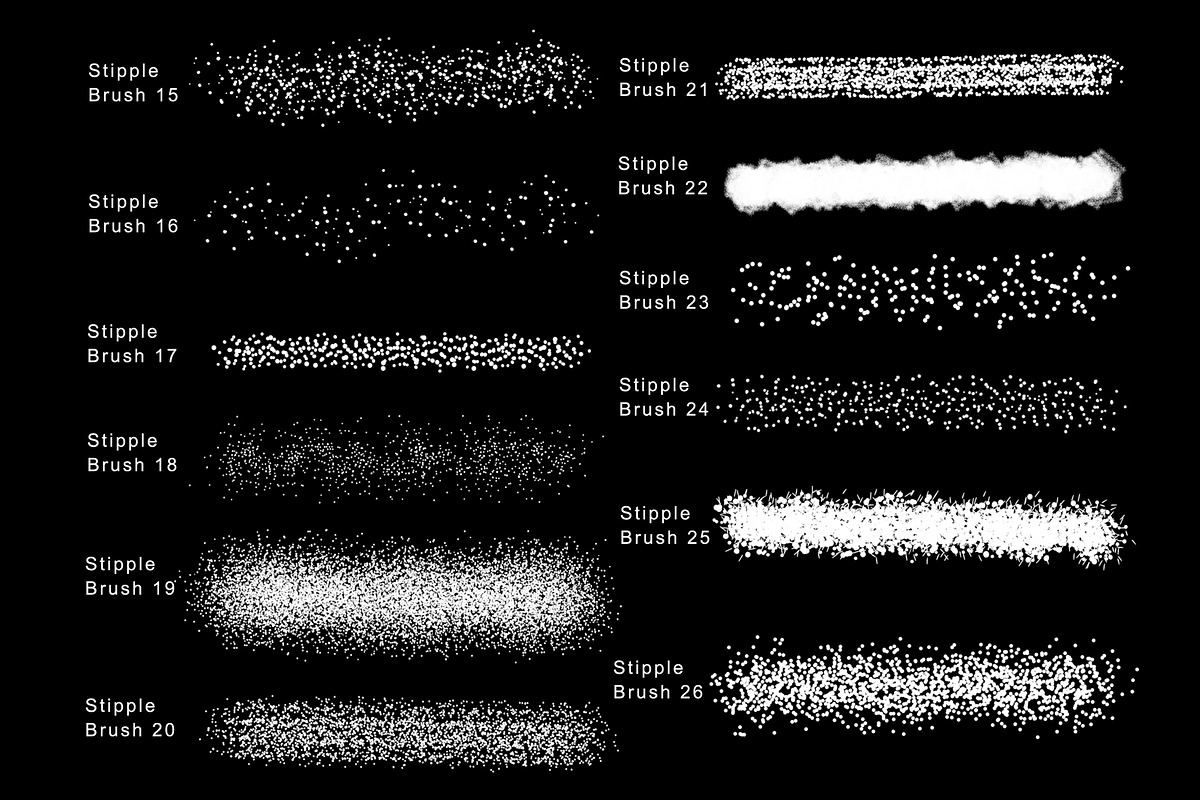 Stipple shading brushes Procreate, a Brush Add-On by aivos