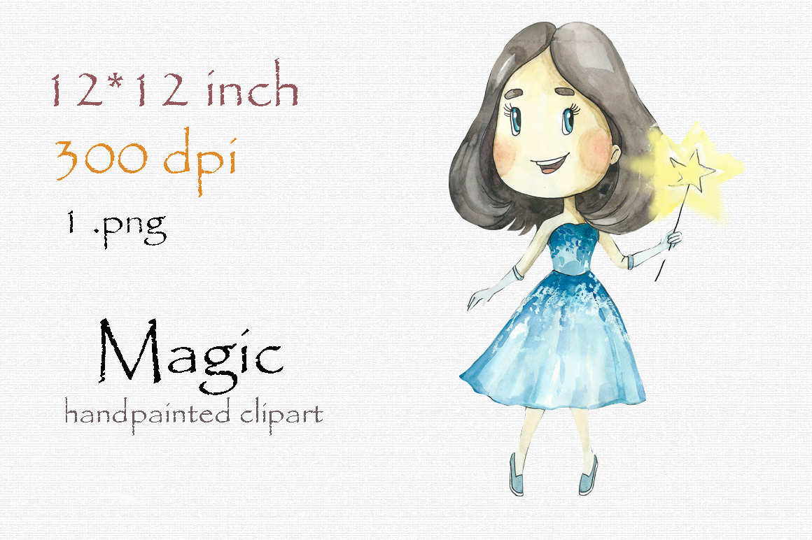 Digital clipart, magic girl, an Illustration by DyeOrchestra
