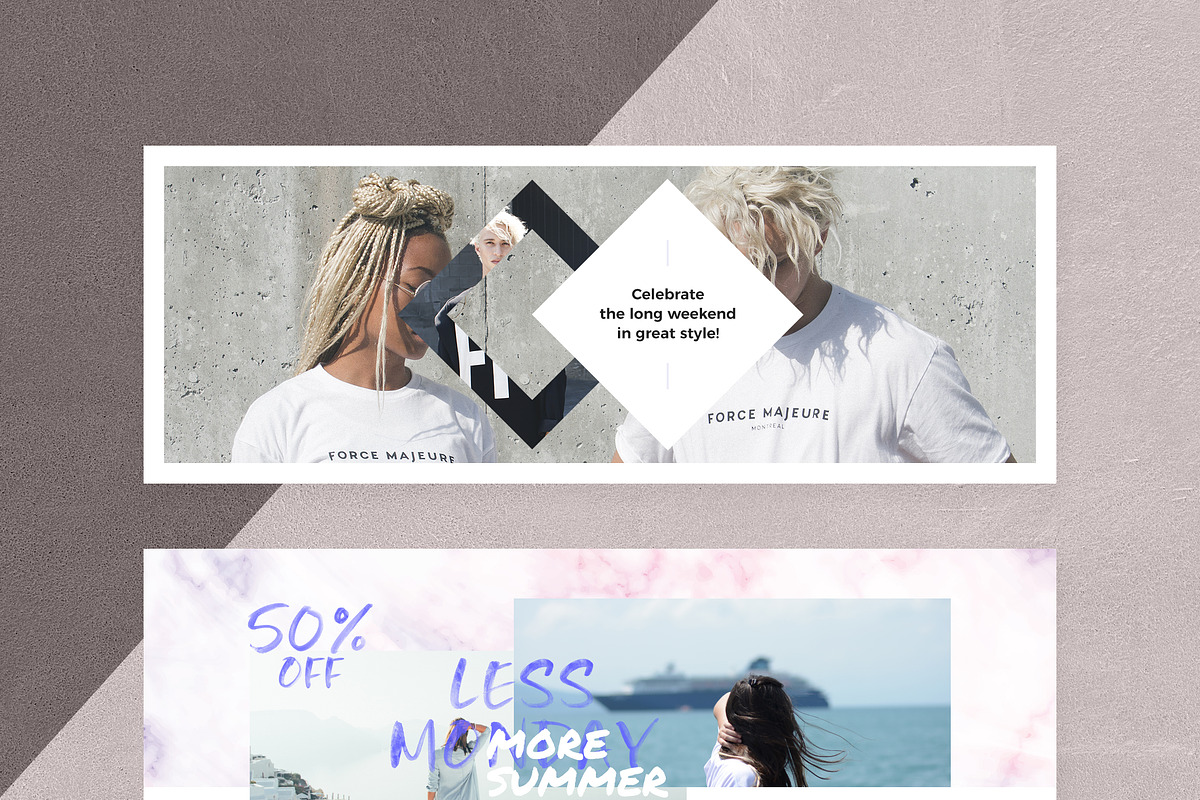 Marble Facebook Cover Pack, a Social Media Template by Crevo Studio