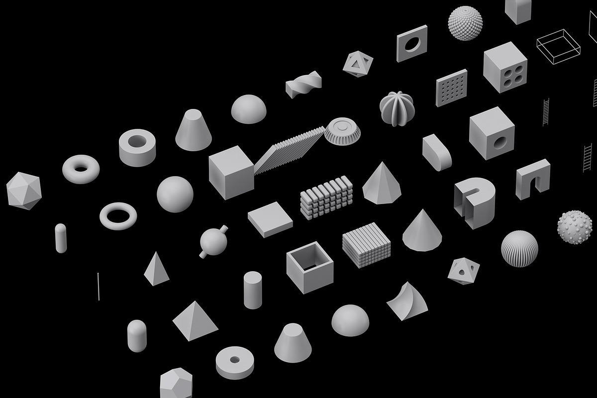 85 Geometric 3D Models Set