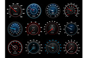 Speedometers, speed indicators, a Technology Illustration by Vector ...