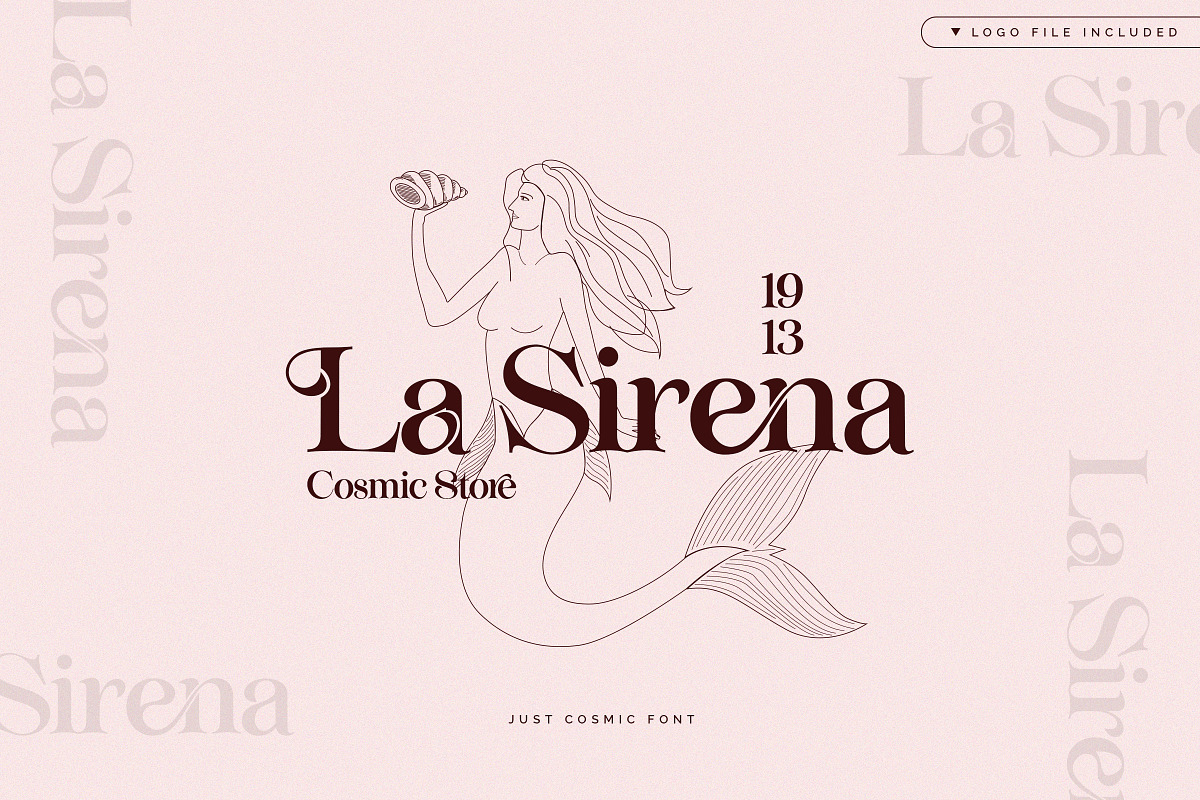 Just Cosmic Font + Premade Logos
