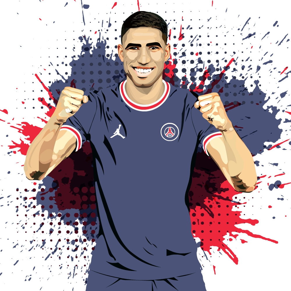 SVG vector drawing of Achraf Hakimi