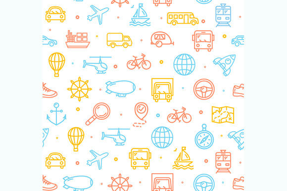 Travel and Transportation Background, a Pattern Graphic by More Shop