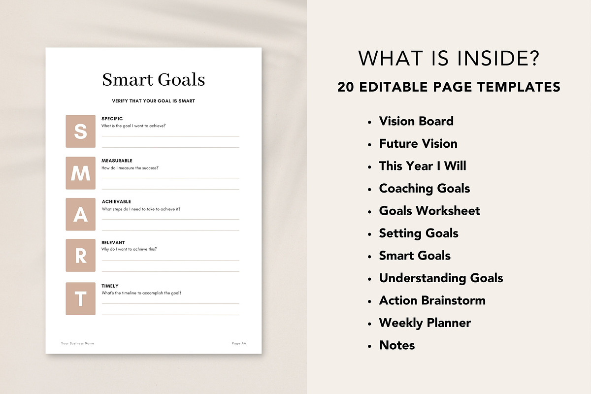 Coaching Vision & Goal Setting Canva, a Brochure Template by DeeBeeDesign