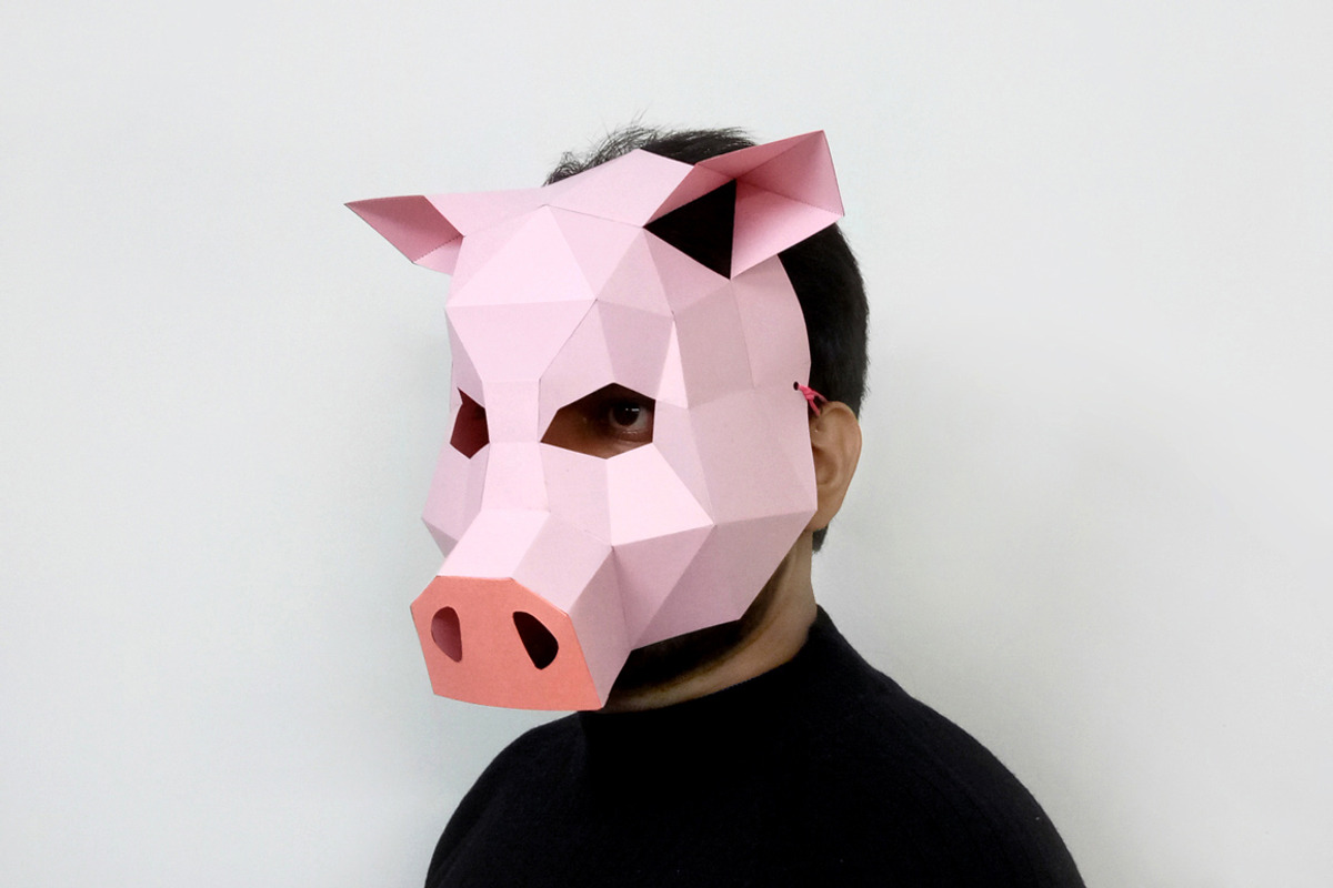 DIY Pig Mask - 3d papercraft, a Templates & Theme by PAPER amaze