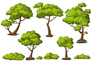 Cartoon trees set, an Object Graphic by SHMEL_Studio
