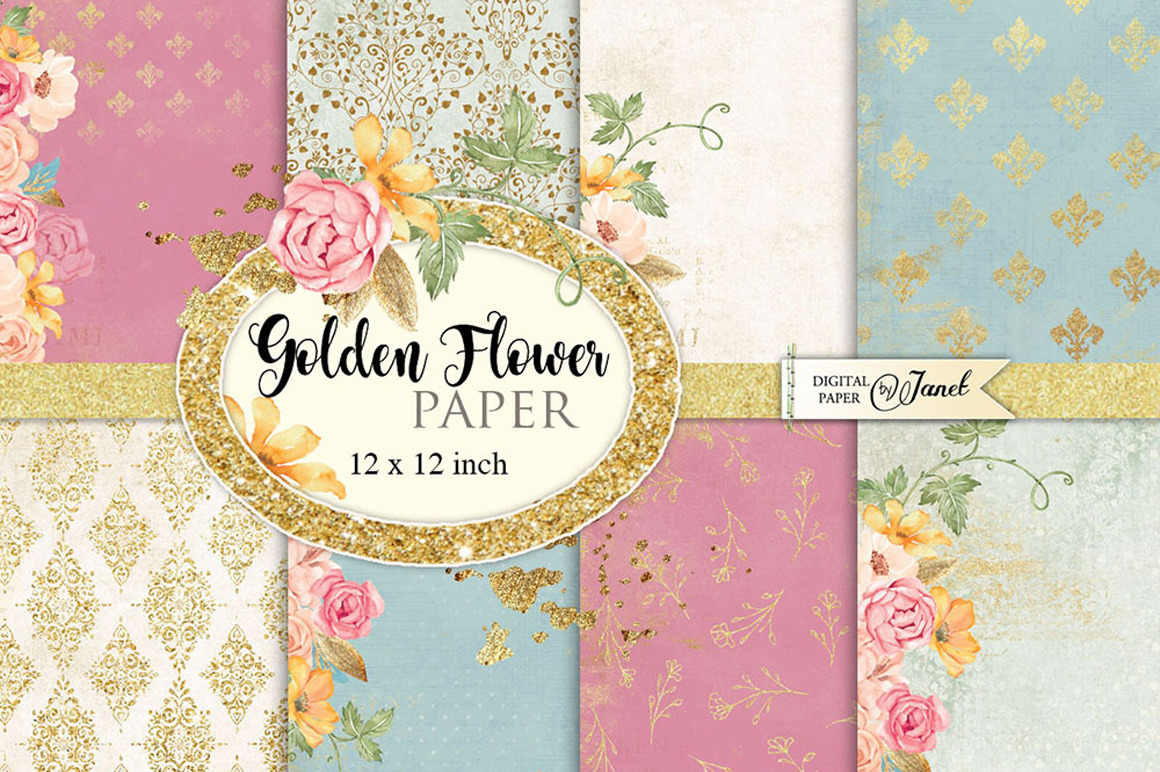 Golden Flower Paper, an Illustration by helloPAPER