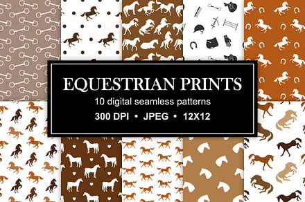 Horse seamless vector #1 | Graphic Patterns ~ Creative Market