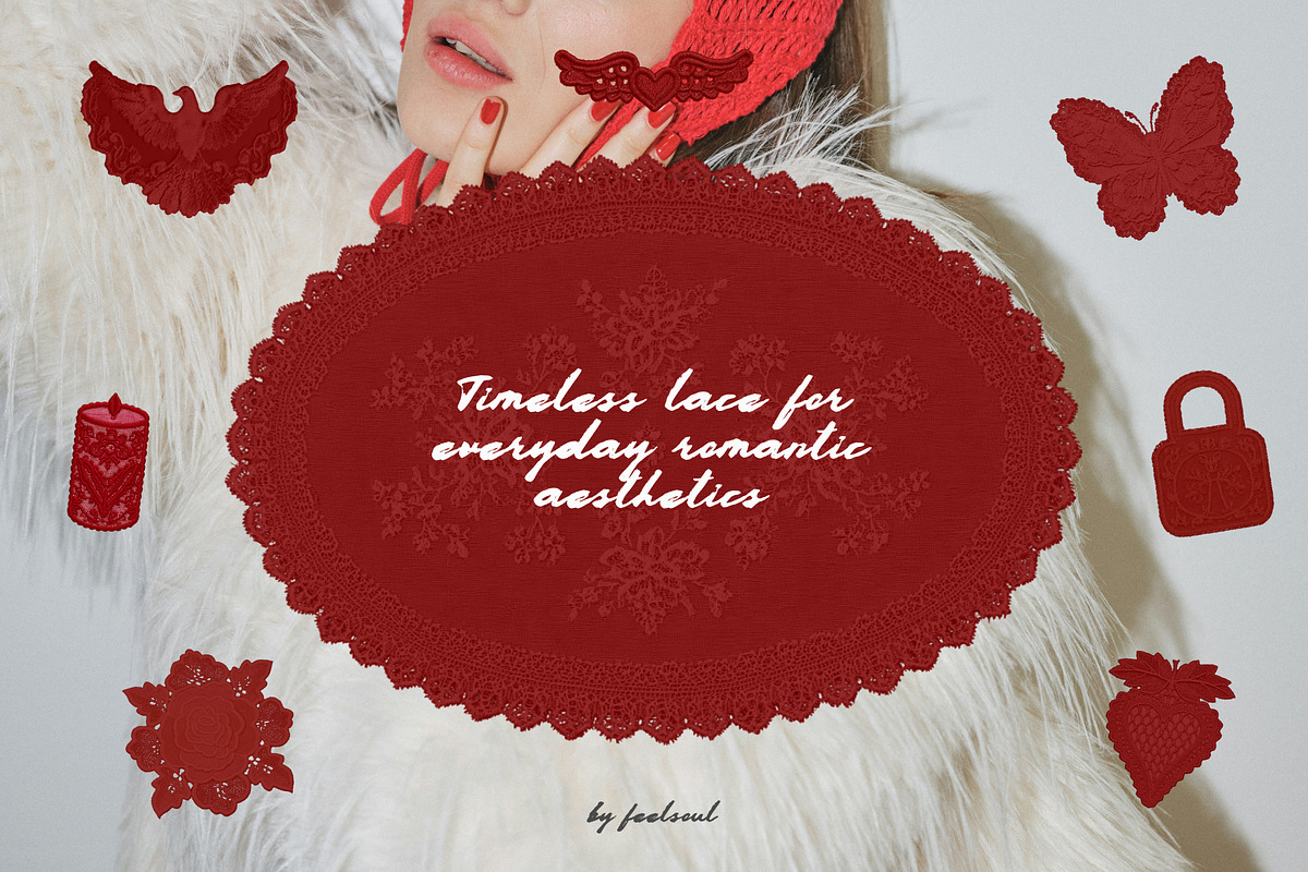 Heartfelt Lace Collection, an Object Graphic by Feelsoul