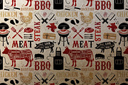 Barbecue pattern with meaty icons, a Pattern Graphic by Moloko88