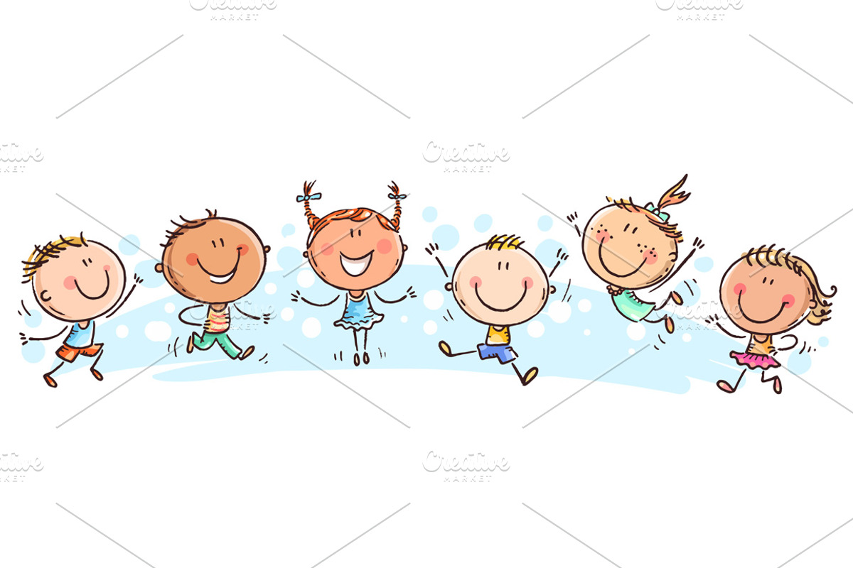 Happy doodle kids, an Education Illustration by Bubert Art