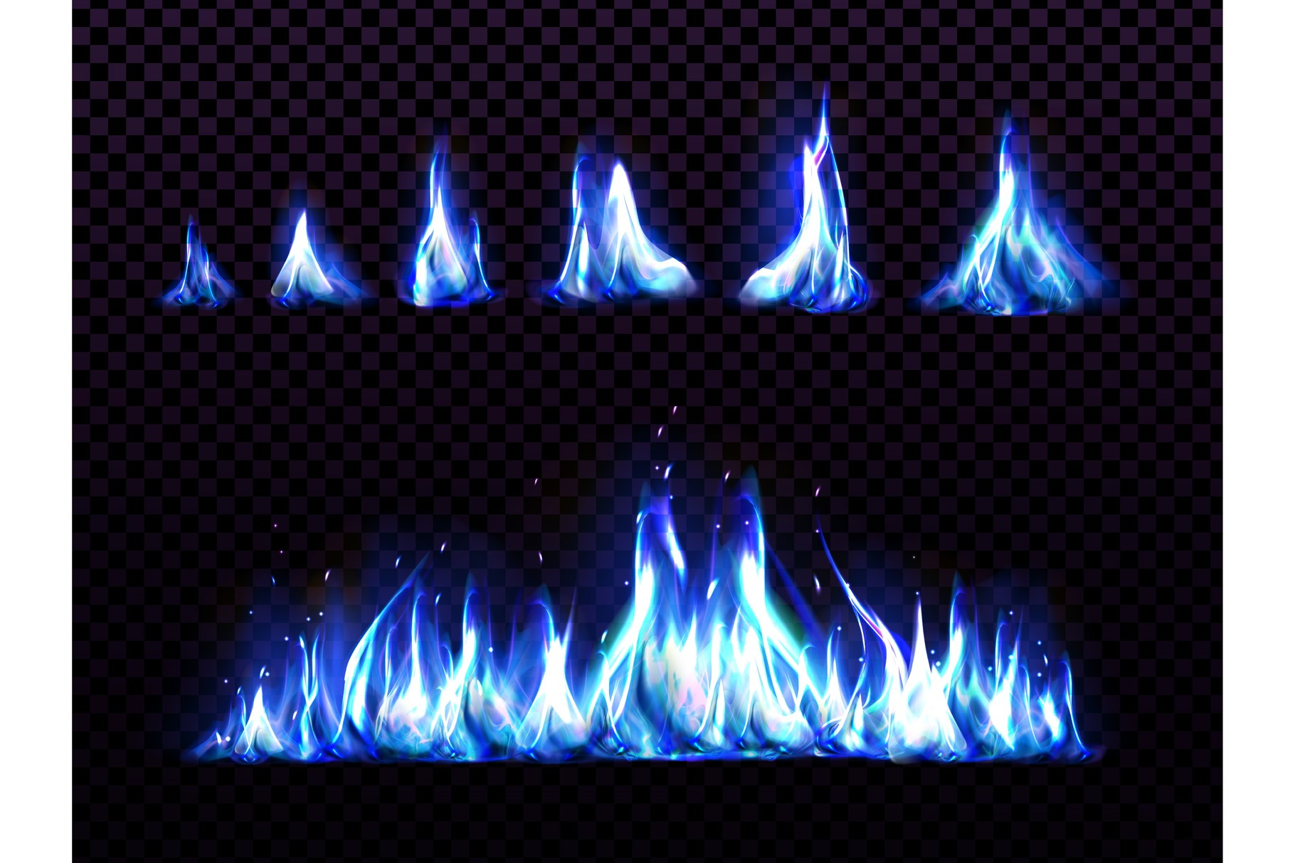 Realistic blue fire set for, a Texture Graphic by art PVP - market