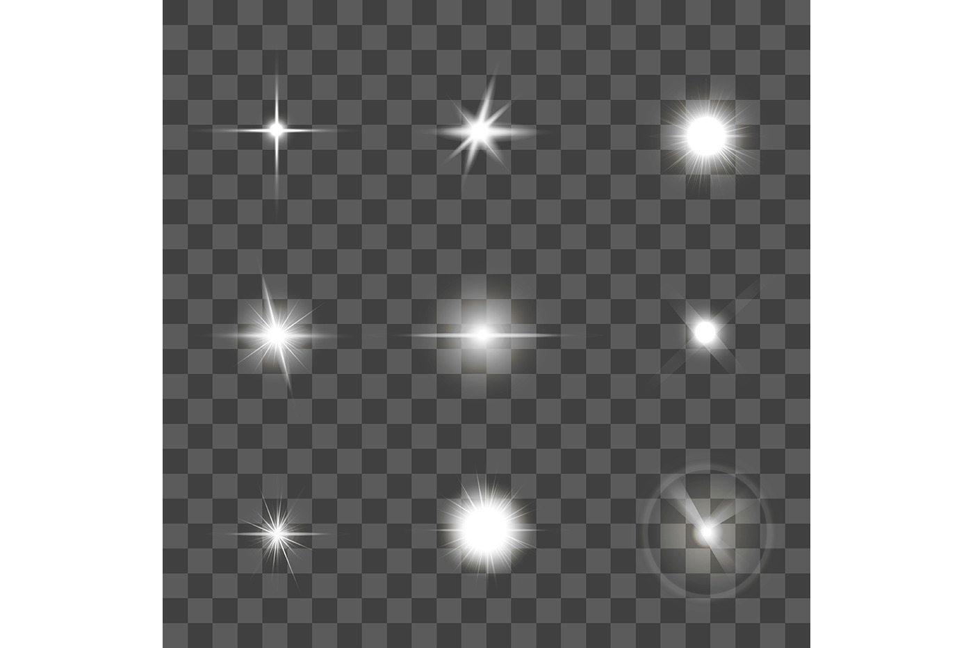 Glowing Light Effect Set. Vector, a Decorative Illustration by Bigmouse_art