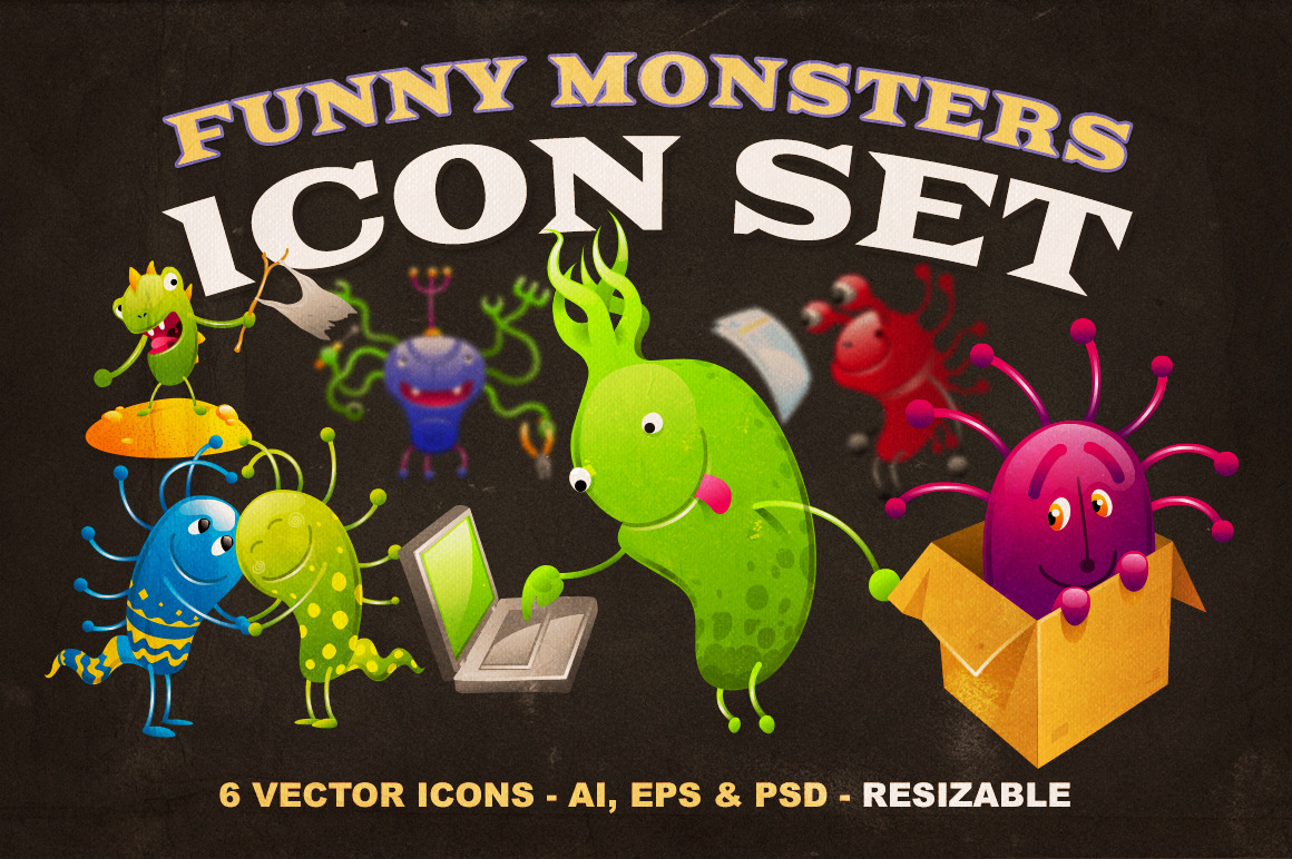 Monsters Icon Set, an Illustration by JumboDesign