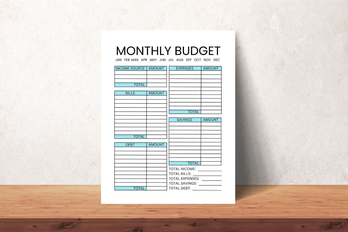 Printable Monthly Budget Planner, a Print Template by HillTract