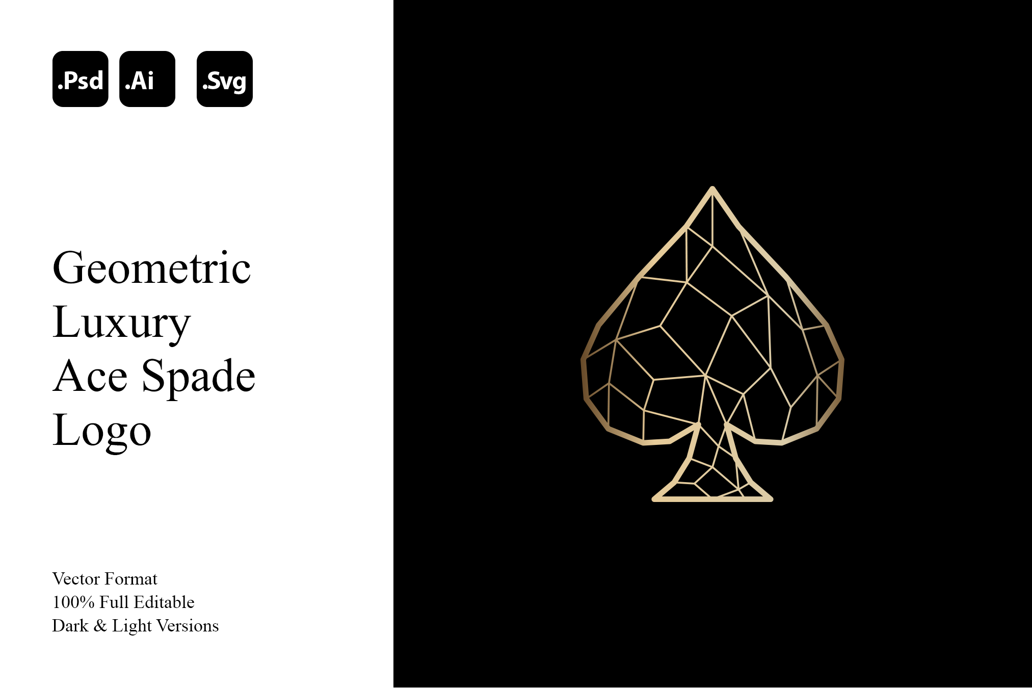 Geometric Luxury Ace Spade Logo