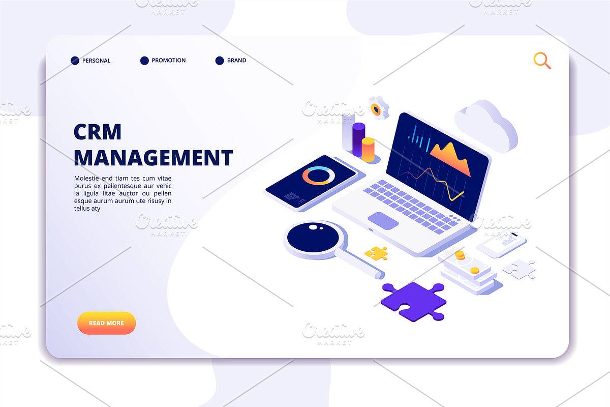 Crm concept. Customer relationship m, a Graphic by Valerie Bodnar