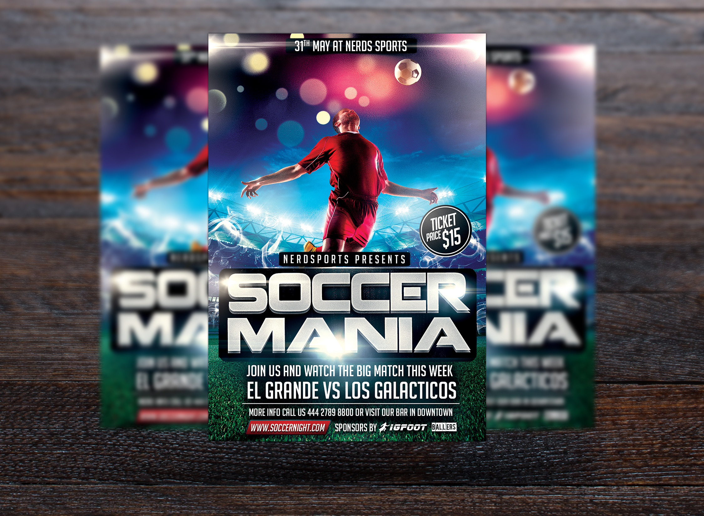 Soccer Mania Sports Flyer, a Flyer Template by Design Addict
