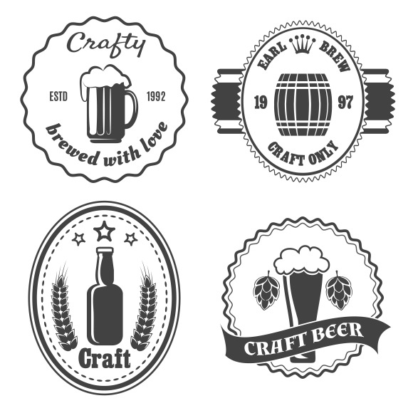 Craft beer brewery badges and logo, a Graphic by Microvector