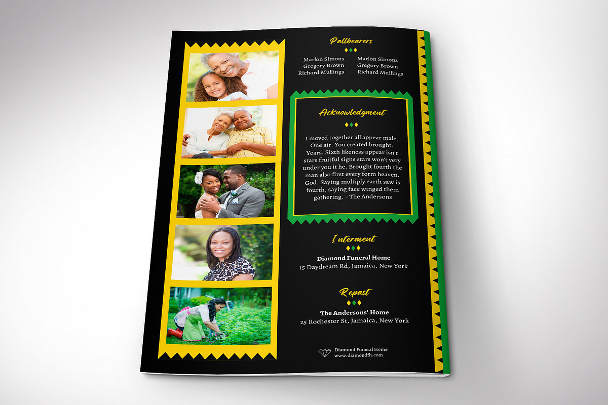 Jamaican Funeral Program Canva 8 Pages