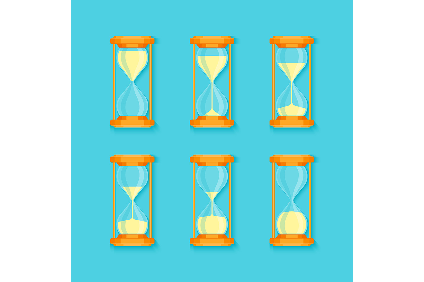 Transparent Sandglass Set. Vector | Graphic Objects ~ Creative Market