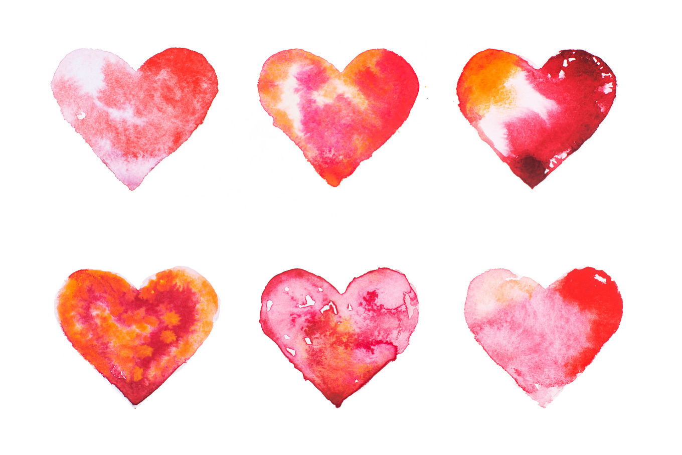 Watercolor painted red heart hand drawn illustration., an Illustration ...