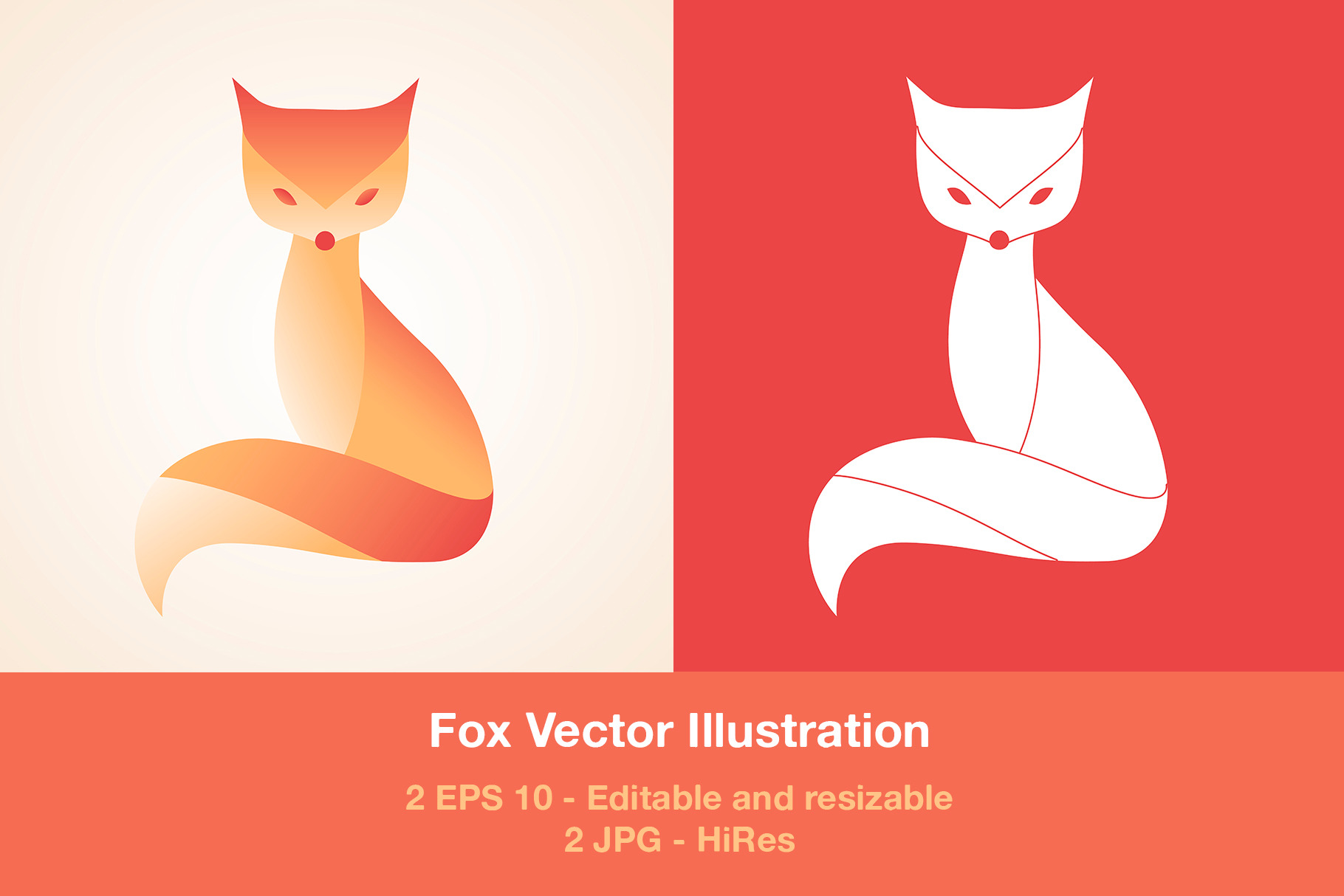 Fox Vector Illustration, an Animal Illustration by La Inspiratriz