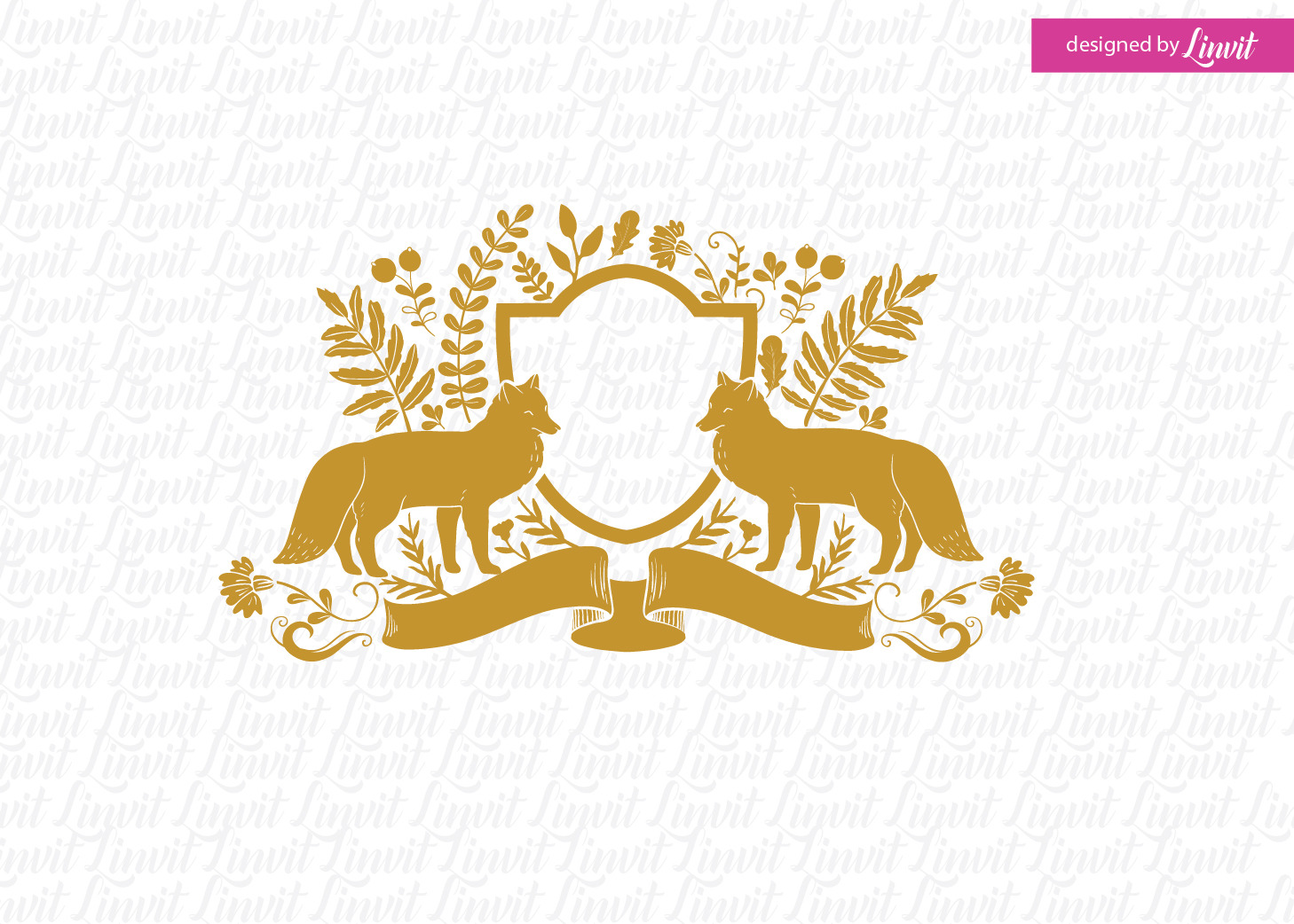 Fox Wedding Crest, a Branding & Logo Template by LinvitInstant ...