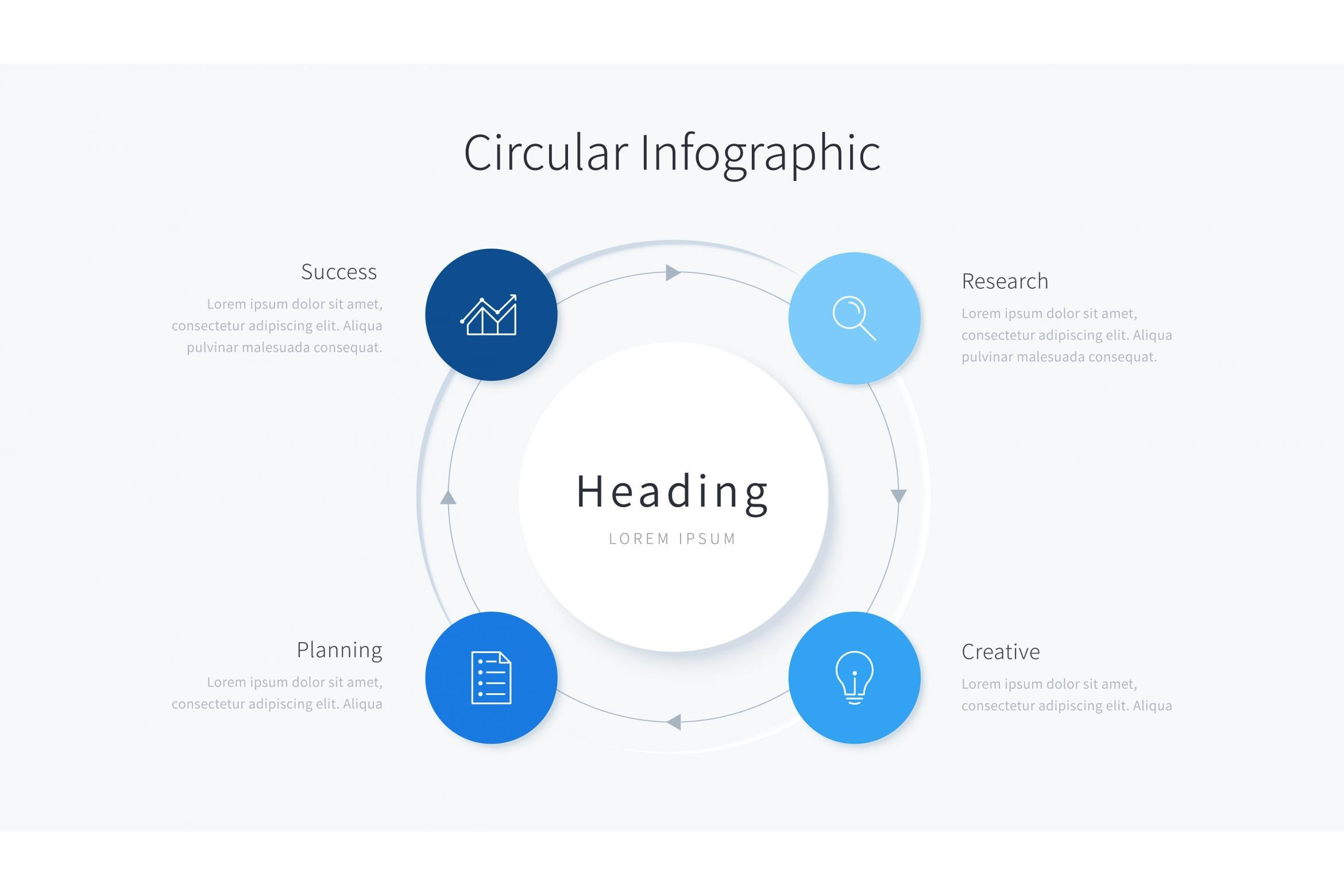 Circular infographic template, a Presentation Template by TotallypicRF