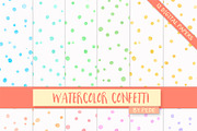 Watercolor confetti digital paper, a Pattern Graphic by PeDe Designs