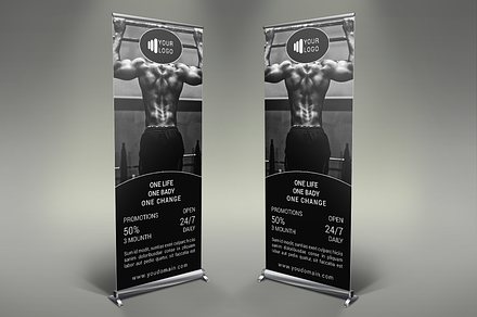 Gym Roll Up Banner, a Presentation Template by Creatricks