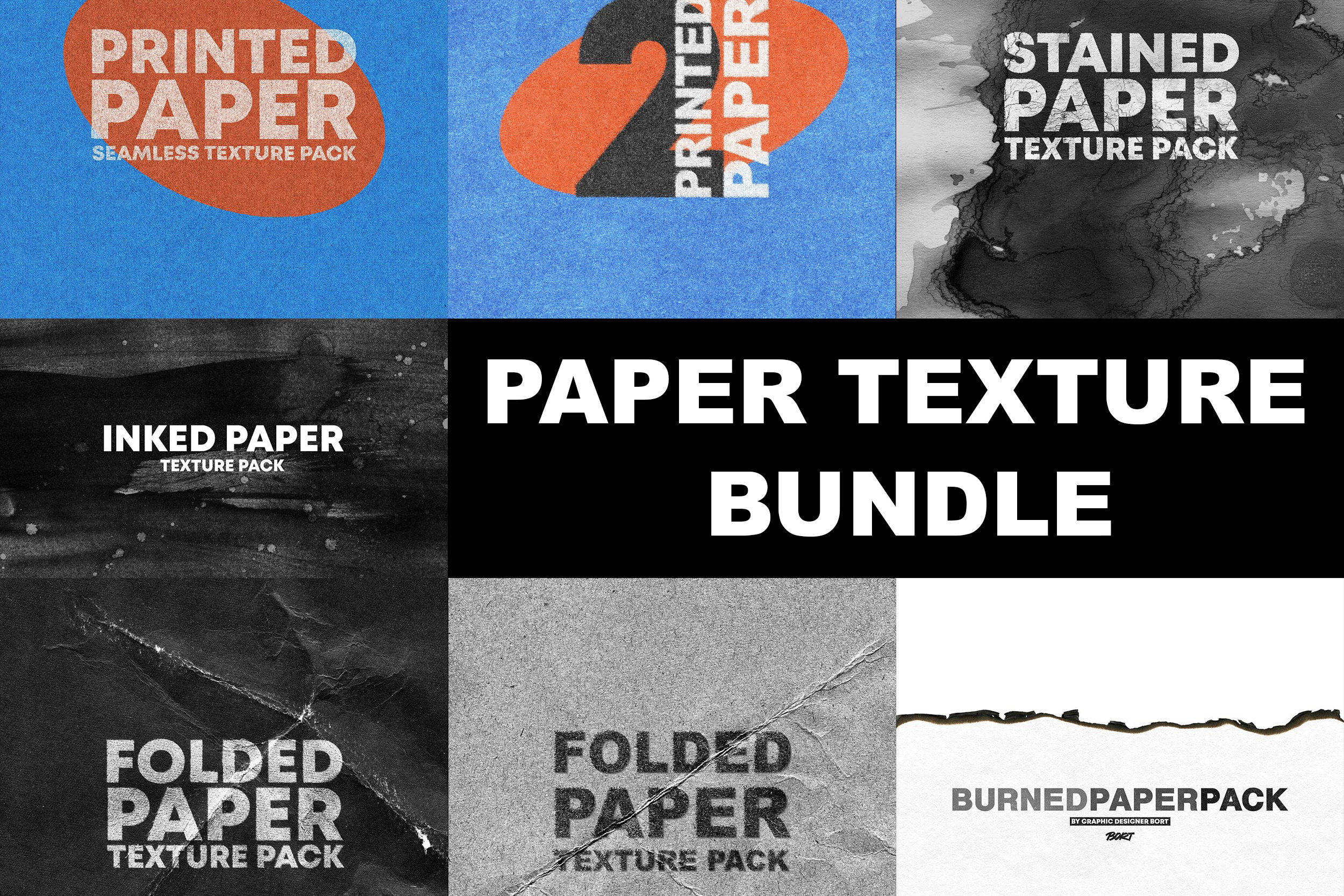 BUNDLE! 7 paper texture packs!, a Texture Graphic by BORT GRAPHIC
